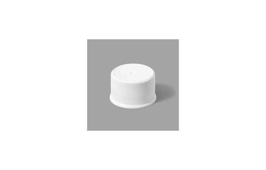 24-410 White PP Plastic Ribbed Screw Caps | Kaufman Container