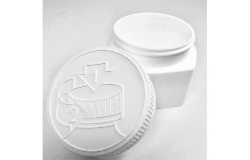 3 oz White PP Plastic Square Cannabis Jar | Kaufman Container