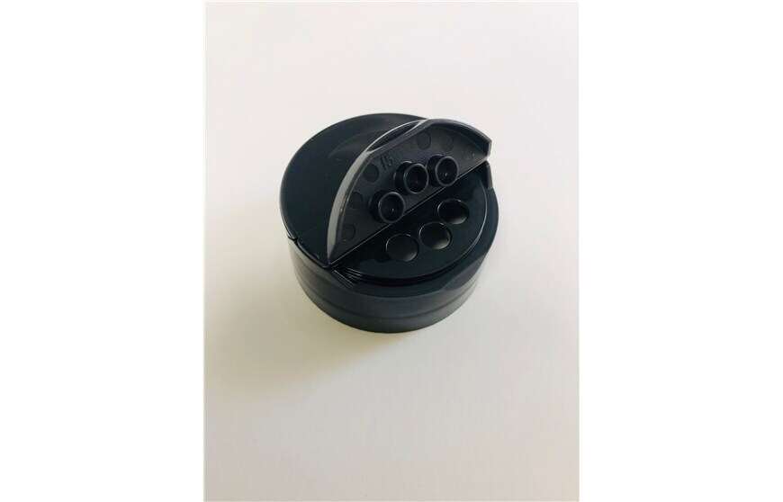 Spice Packaging - 43-485 Black PP Spice Caps | Kaufman Container