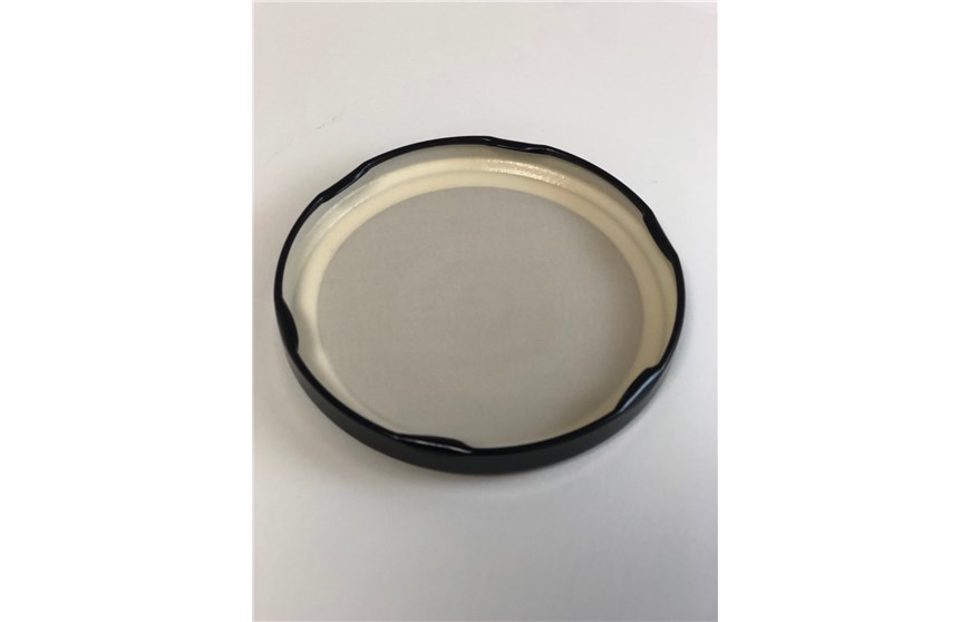 Metal Lug Caps - 82 mm Black Metal Caps | Kaufman Container