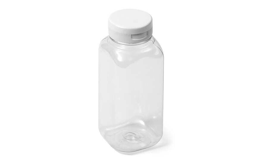 8 oz Clear PET Square Plastic Bottle | Kaufman Container