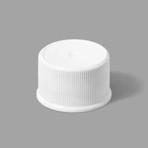 24-410 White PP Plastic Ribbed Screw Caps | Kaufman Container
