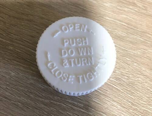 38-400 White Child-Resistant Push Down & Turn Caps | Kaufman Container