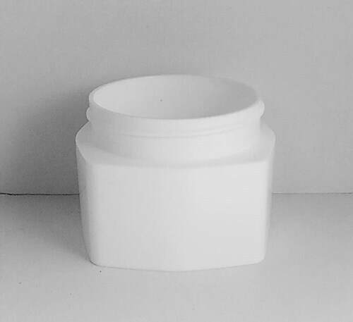 3 oz White PP Plastic Square Cannabis Jar | Kaufman Container