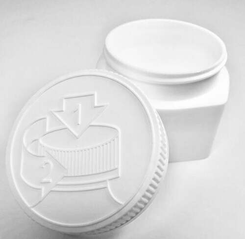 3 oz White PP Plastic Square Cannabis Jar | Kaufman Container