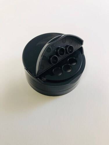 Spice Packaging - 43-485 Black PP Spice Caps | Kaufman Container